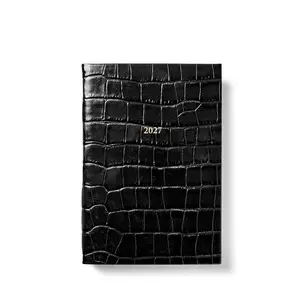 ASPINAL OF LONDON 2027 A5 Day To Page Diary In Dusky Pebble - Black