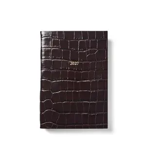 ASPINAL OF LONDON 2027 A5 Day To Page Diary In Pebble - Brown