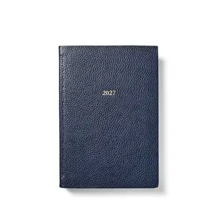 ASPINAL OF LONDON 2027 A5 Day To Page Diary In Deep Shine Croc - Navy
