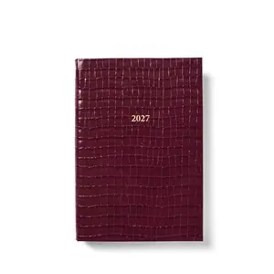 ASPINAL OF LONDON 2027 A5 Day To Page Diary In Dusky Pebble - Red
