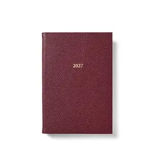ASPINAL OF LONDON 2027 A5 Day To Page Diary In Pebble - Red
