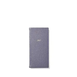 ASPINAL OF LONDON 2027 Slim Pocket Diary In Deep Shine Dark Amazon Croc - Blue