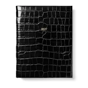 ASPINAL OF LONDON 2027 A4 Day To Page Diary In Pebble - Black