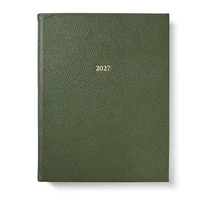 ASPINAL OF LONDON 2027 A4 Day To Page Diary In Garnet Pebble - Green