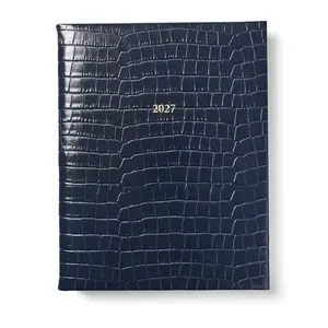 ASPINAL OF LONDON 2027 A4 Day To Page Diary In Garnet Pebble - Navy