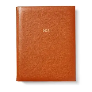 ASPINAL OF LONDON 2027 A4 Day To Page Diary In Pebble - Orange