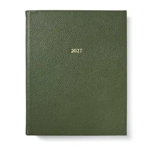 ASPINAL OF LONDON 2027 A4 Week To View Diary In Pebble - Green