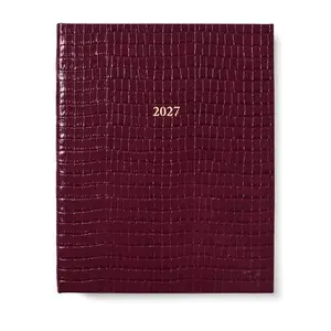 ASPINAL OF LONDON 2027 A4 Week To View Diary In Pebble Red