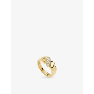 MISSOMA Molten Snow Double 18ct Yellow Plated Brass Statement Ring