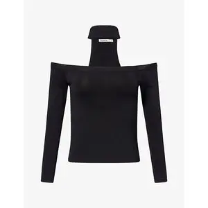 Simkhai Lila Cut-out Rib-knit Top - Black
