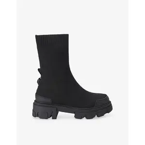 Kurt Geiger Stomp Sock Woven Ankle Boots - Black