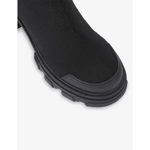 Kurt Geiger Stomp Sock Woven Ankle Boots