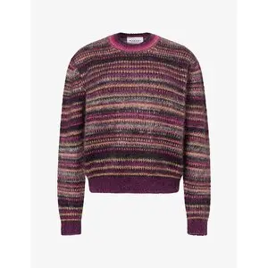 Isabel Marant Étoile Morine Striped Mohair-blend Jumper - Plum