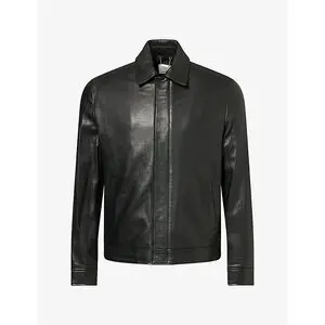 Simkhai Landon Collared Leather Jacket - Black