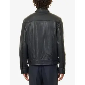 Simkhai Landon Collared Leather Jacket