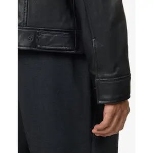 Simkhai Landon Collared Leather Jacket