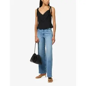 Paige Caroline Lace-trim Silk Top