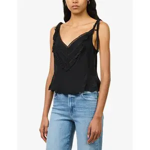 Paige Caroline Lace-trim Silk Top