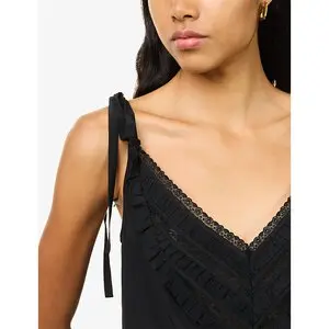 Paige Caroline Lace-trim Silk Top