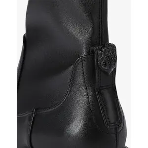 Kurt Geiger Step Heeled Leather Ankle Boots