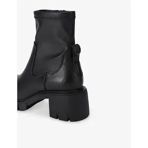 Kurt Geiger Step Heeled Leather Ankle Boots