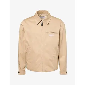 Givenchy Logo-embroidered Zip-up Cotton Harrington Jacket - Beige