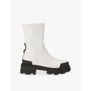 Kurt Geiger Stomp Sock Leather Ankle Boots - Bone