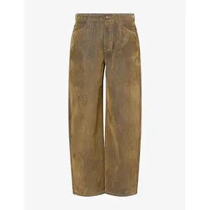 DAILY PAPER Velvet Shield Wide-leg Denim Jeans - Brown