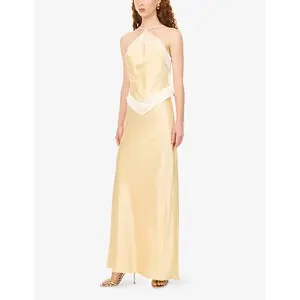 REFORMATION Jillian Halterneck Silk Maxi Dress