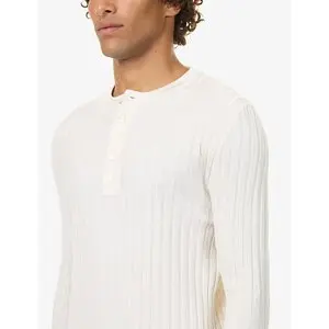 Amiri Script-logo Henley Wool-blend Top