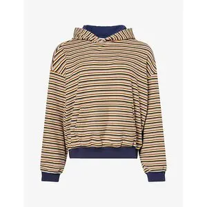 SISTERS & SEEKERS Walker Striped Stretch-jersey Hoodie - Navy