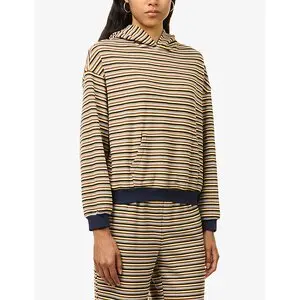 SISTERS & SEEKERS Walker Striped Stretch-jersey Hoodie - Navy