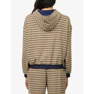 SISTERS & SEEKERS Walker Striped Stretch-jersey Hoodie - Navy