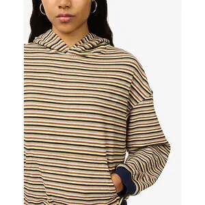 SISTERS & SEEKERS Walker Striped Stretch-jersey Hoodie - Navy