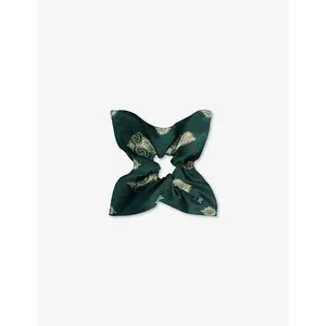 Sandro Paisley Branded Woven Scrunchie - Green