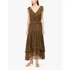 Paige Kiana Ruffled Silk-blend Midi Dress