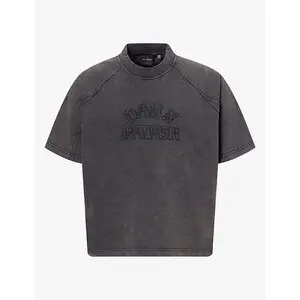 DAILY PAPER Appliqué-logo Raglan-sleeve Cotton T Shirt - Black