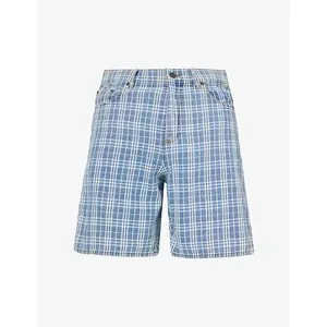 Burberry Douglas Checked Denim Shorts - Light Indigo