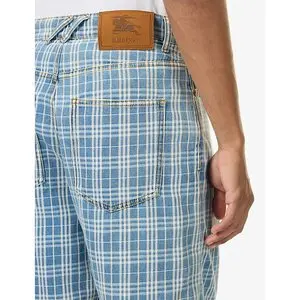 Burberry Douglas Checked Denim Shorts