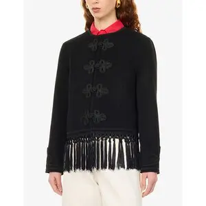 Rixo Inga Embroidered Wool-blend Jacket