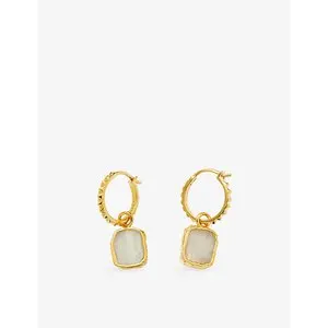 MISSOMA Mini Pyramid 18ct Vermeil Plated Sterling Silver Moonstone Charm Hoop Earrings - Gold