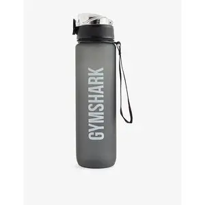 GYMSHARK Logo-print Plastic Sports Bottle - Black