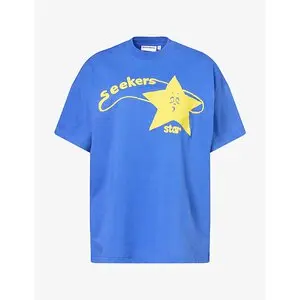 SISTERS & SEEKERS Splashstar Oversized Cotton T-shirt - Blue