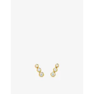 MISSOMA Triple Stone 18ct Vermeil And Cubic Zirconia Stud Earrings - Gold