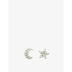 MISSOMA Pave Star Moon 18ct Yellow Vermeil And Cubic Zirconia Stud Earrings - Gold