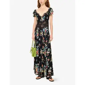 Rixo Carina Floral Chiffon Maxi Dress