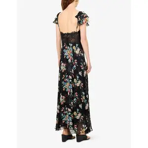 Rixo Carina Floral Chiffon Maxi Dress
