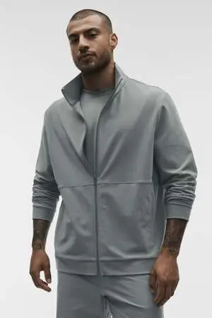 Alo Yoga Conquer Max Mock-neck Full-zip Jacket - Monument