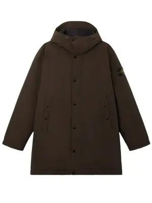 Stone Island Long Down Jacket With Water-repellent Treatment