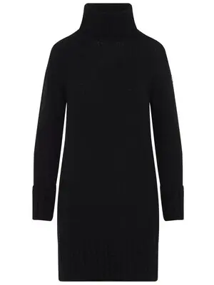 Moncler High Neck Alpaca Blend Knit Dress